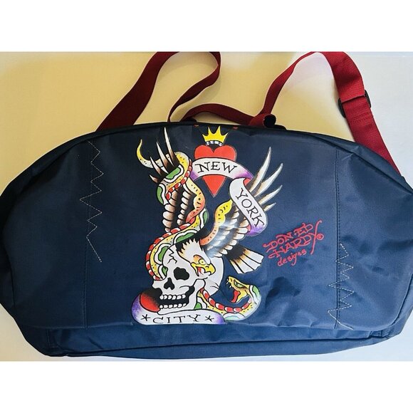 Ed Hardy | Bags | Ed Hardy Duffle Bag Vintage Skull Eagle Snake ...